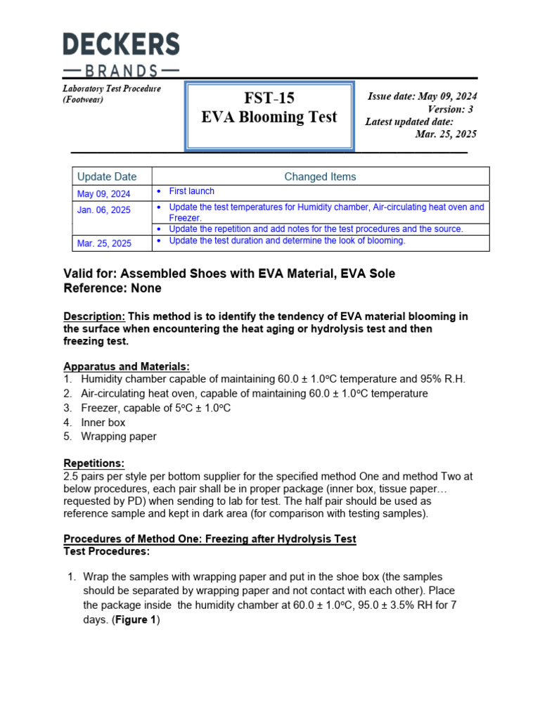 FST-15 EVA Blooming Test | PDF | Applied And Interdisciplinary Physics