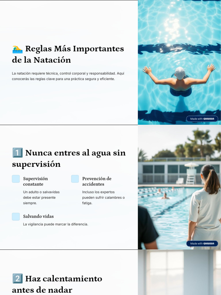 Reglas Clave para la Natación Segura | PDF | Nadando | Corriendo