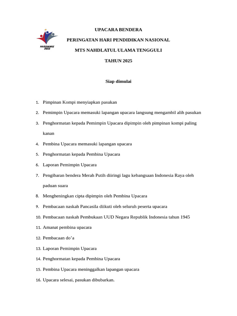 Upacara Bendera | PDF
