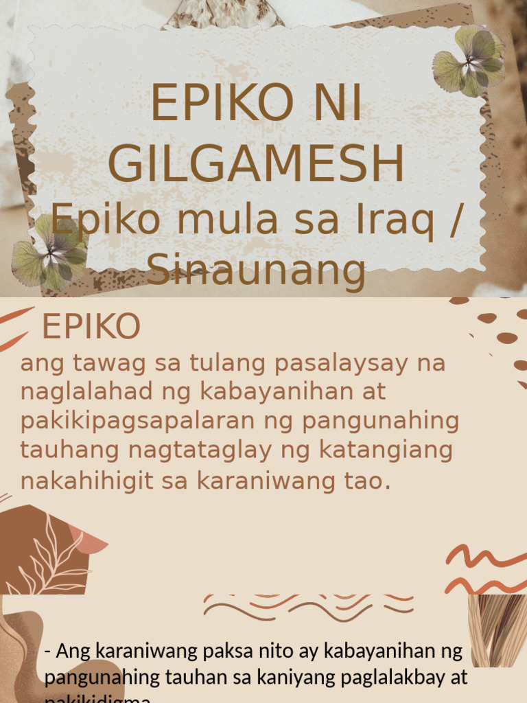 Epiko Ni Gilgamesh: Epiko Mula Sa Iraq / Sinaunang Mesopotamia | PDF