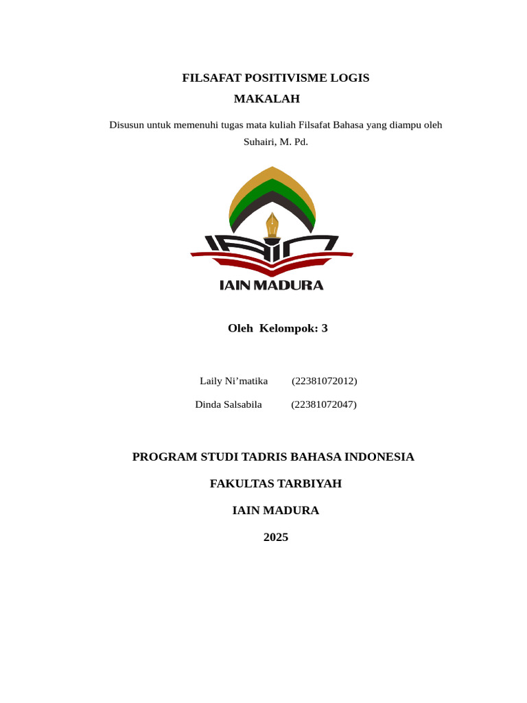 Filsafat Positivisme Logis: Pengertian dan Sejarah | PDF