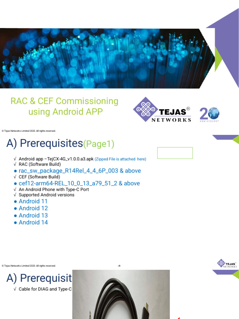 MOP For RAC & CEF Commisioning Using Android App | PDF | Computing Platforms | Computer Engineering