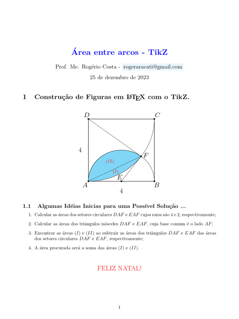 ÁREA ENTRE ARCOS NO TikZ | PDF