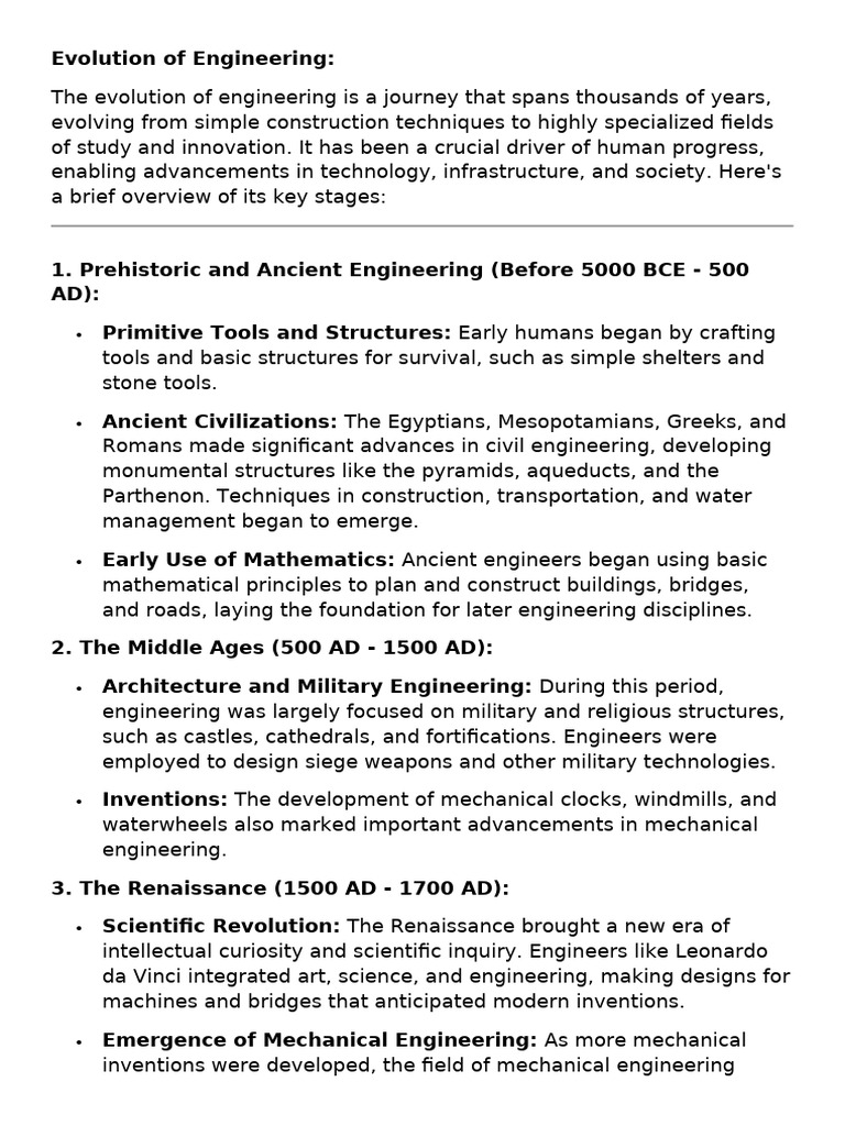 Evolution of Engineering | PDF | Engineering | Bridge