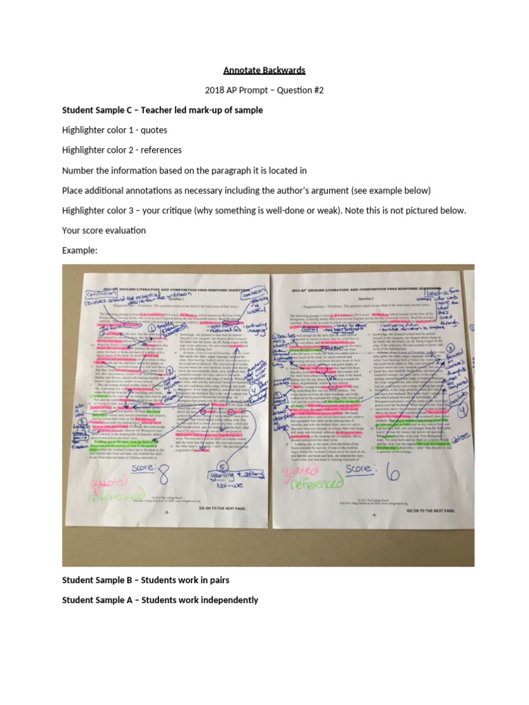 AP Annotation Guide for Student Samples | PDF