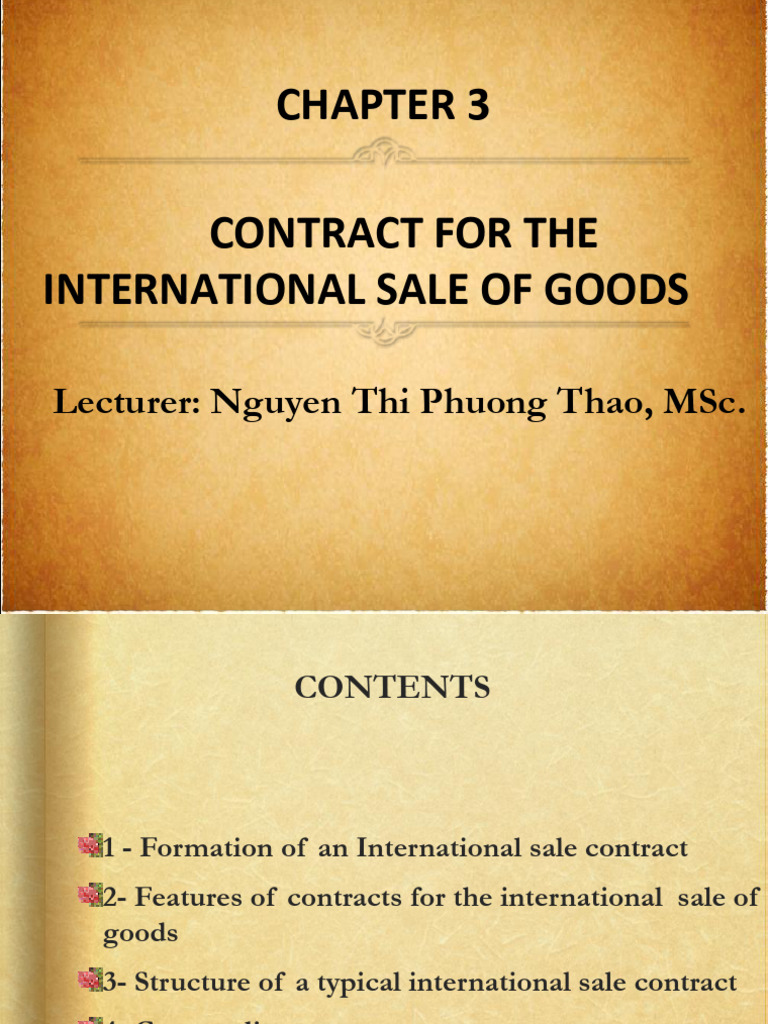 Chapter 3 International Sale Contract | PDF | Letter Of Credit