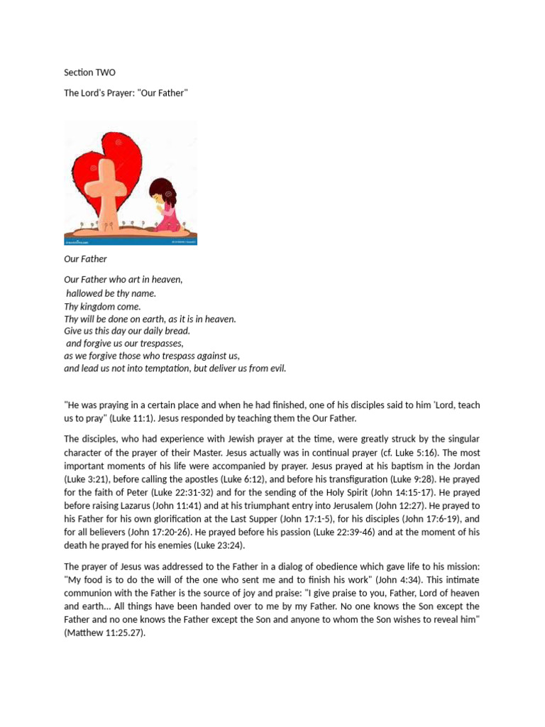 The Lords Prayer Immersion | PDF | Lord's Prayer | God The Father