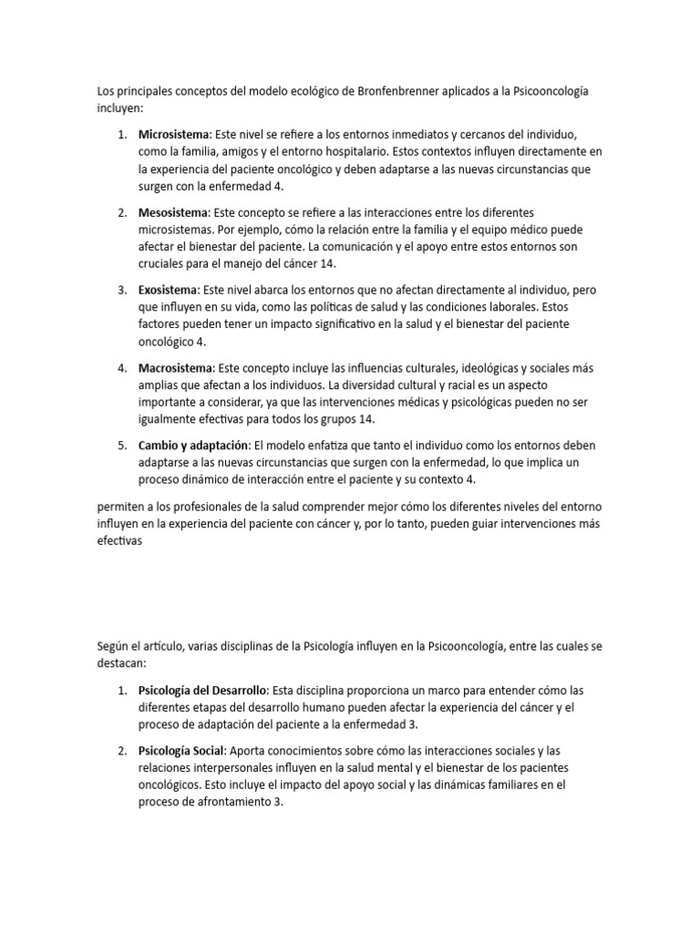 Resumen de Modelo Ecologico Bronfem | PDF | Conceptos psicologicos ...