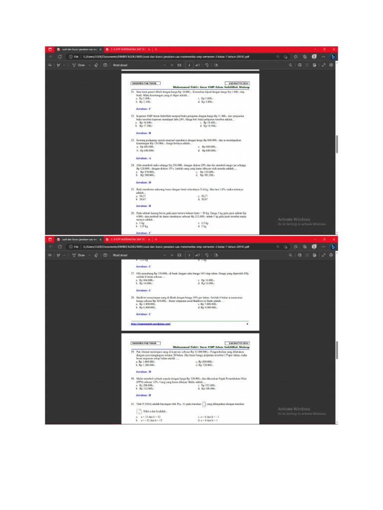 Jawaban Aritmatika | PDF