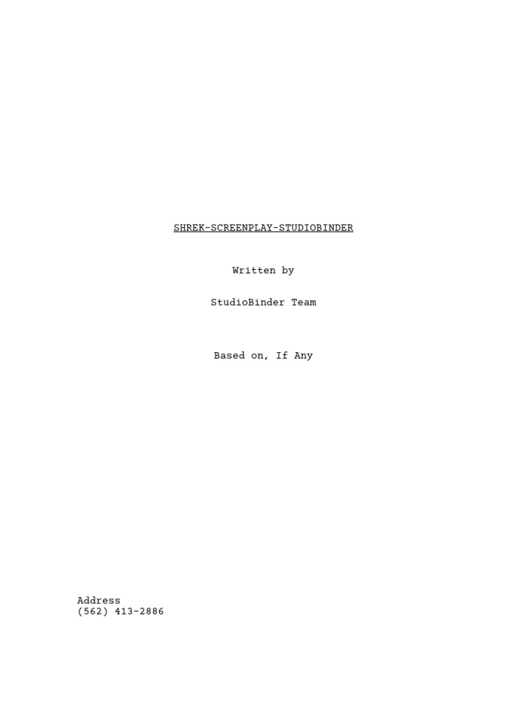 Shrek Screenplay StudioBinder 2 | PDF
