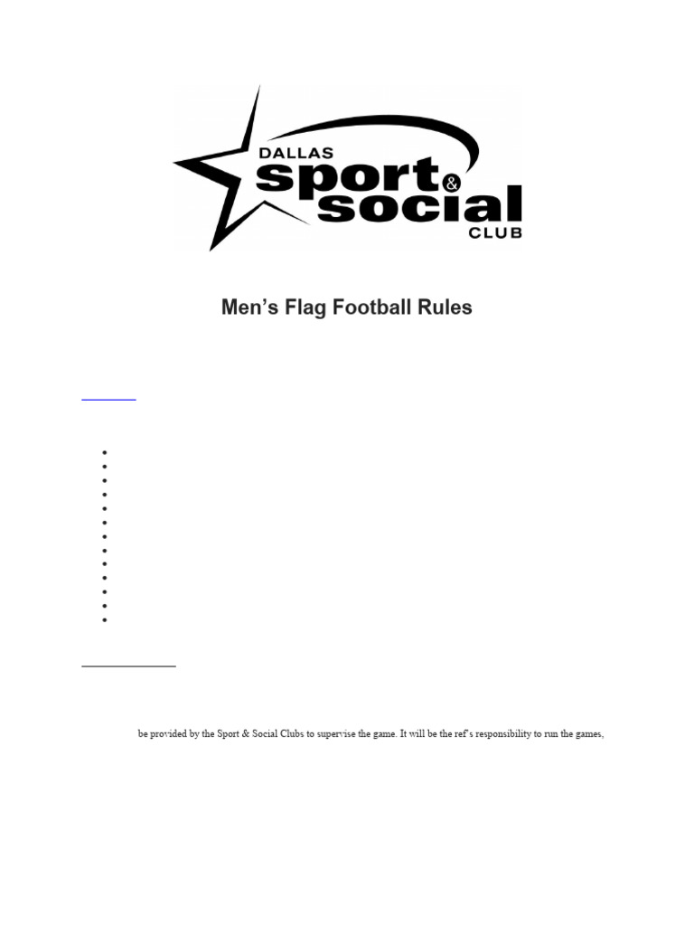 Mens Flag Football Rules | PDF | American Football | Team Sports