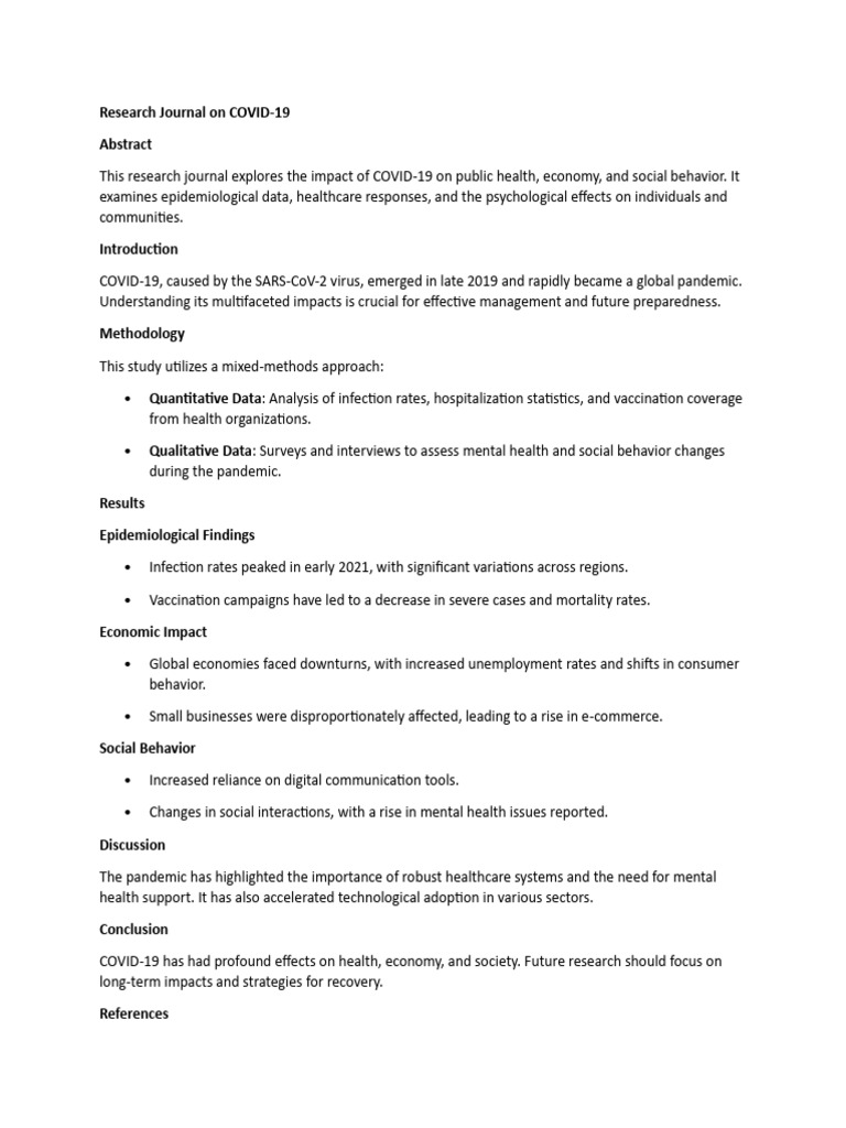 Research Journal on COVID | PDF