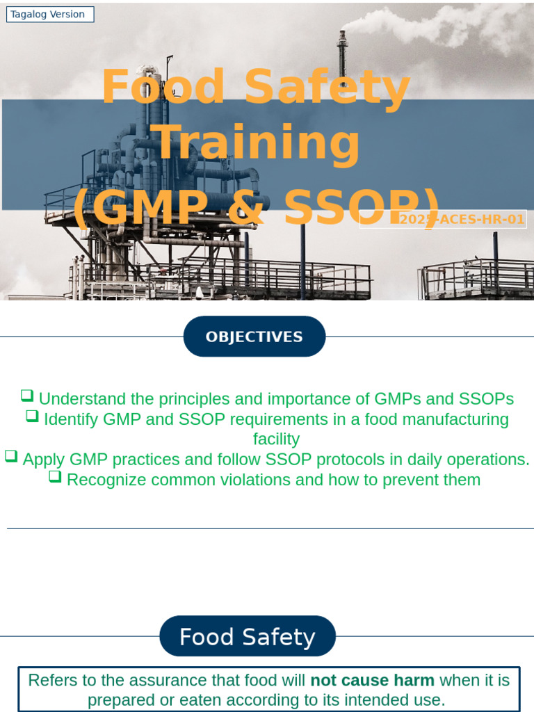 Food Safety - GMP and Ssop (New) | PDF