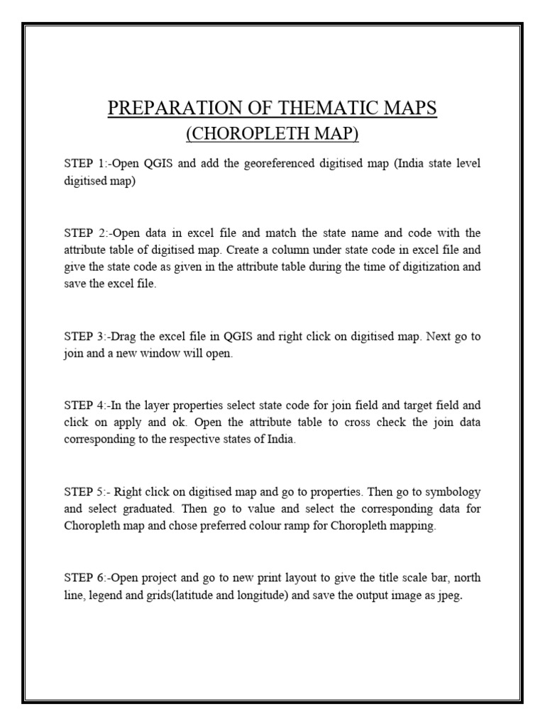 Chorolopleth Map in Qgis Thematic Mapping | PDF