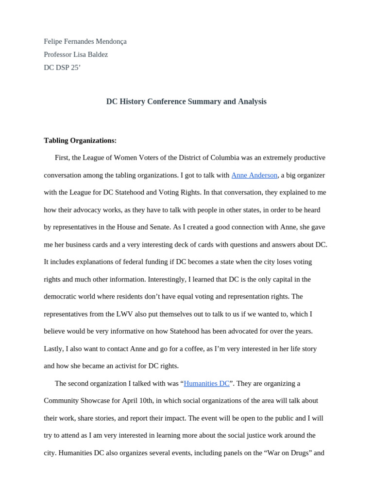 DC History Conference | PDF