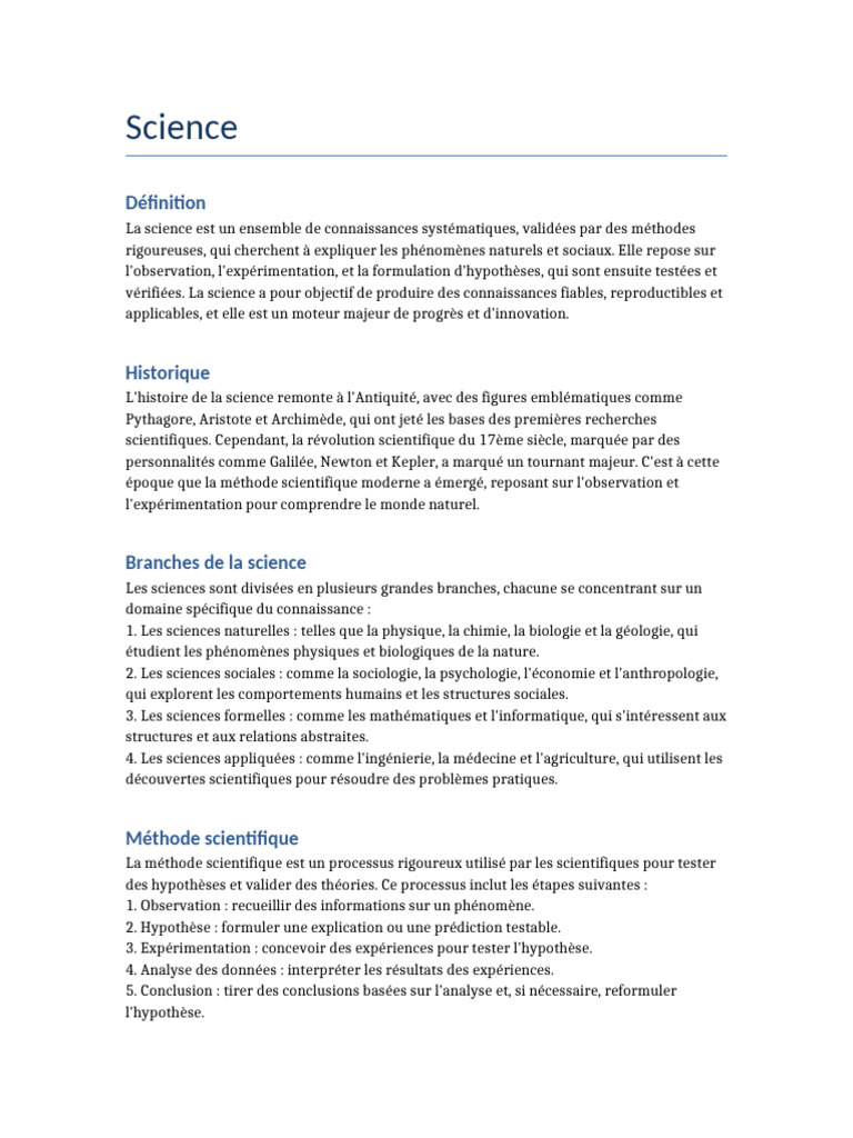 La science : concepts et méthodes clés | PDF | Science | Méthode ...
