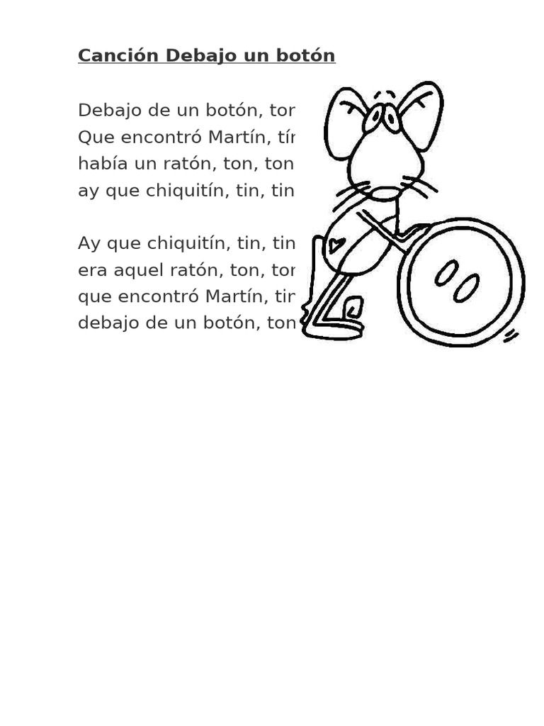 Cancion Debajo Un Boton | PDF