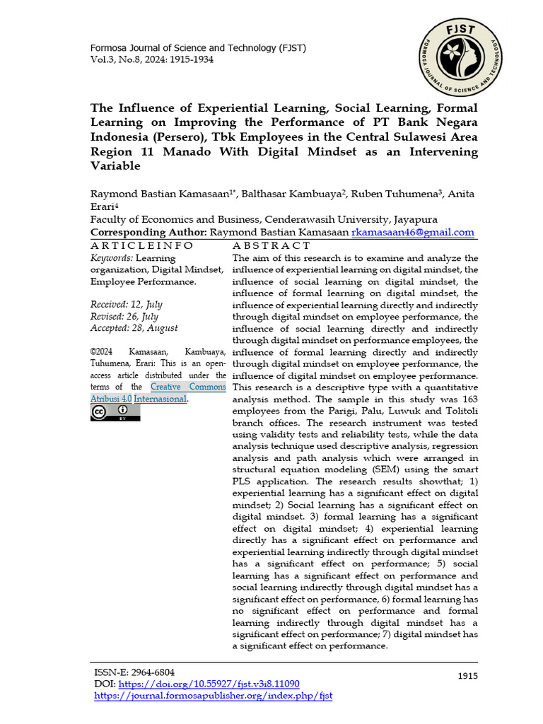 The Influence of Experiential Learning Social Lear | PDF | Learning ...