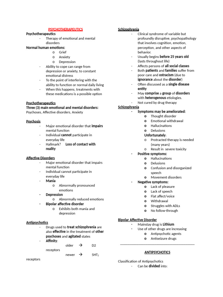 Pharmacology-Psychotharapeutics | PDF | Antipsychotic | Dopamine ...