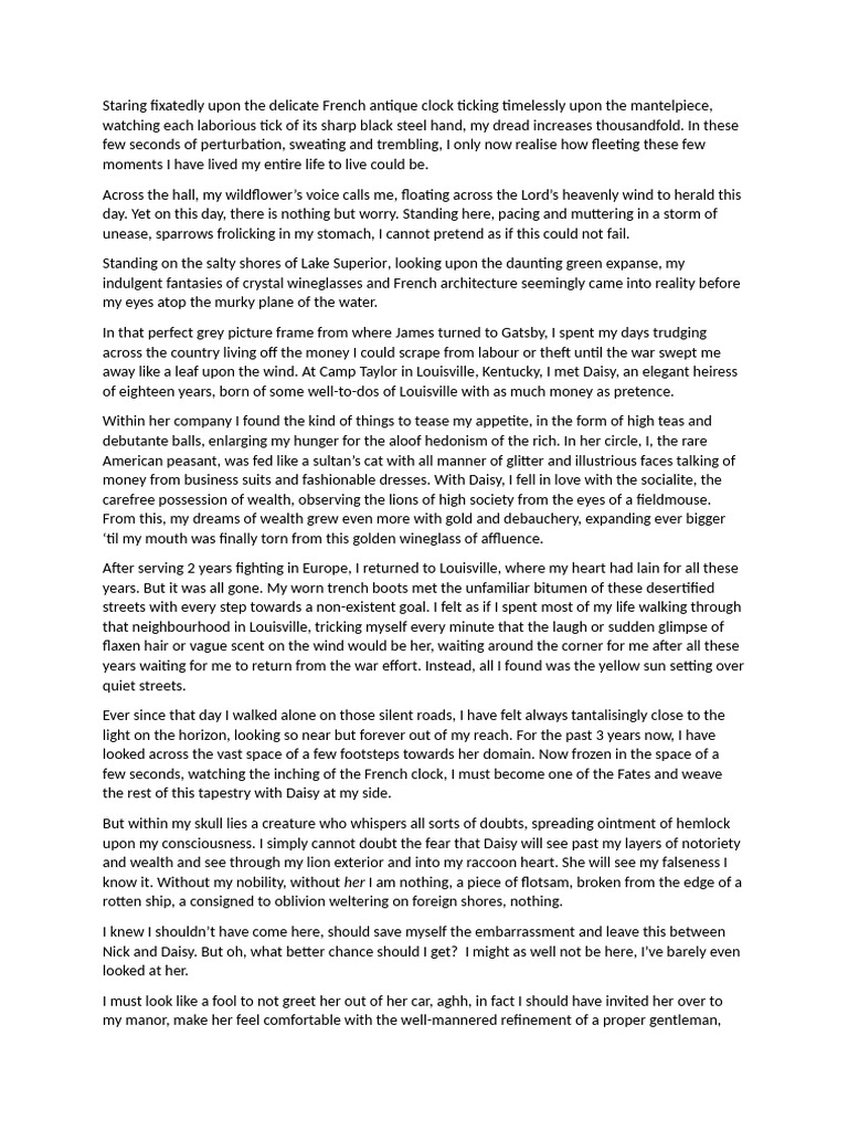 Great Gatsby Monologue AT2 | PDF