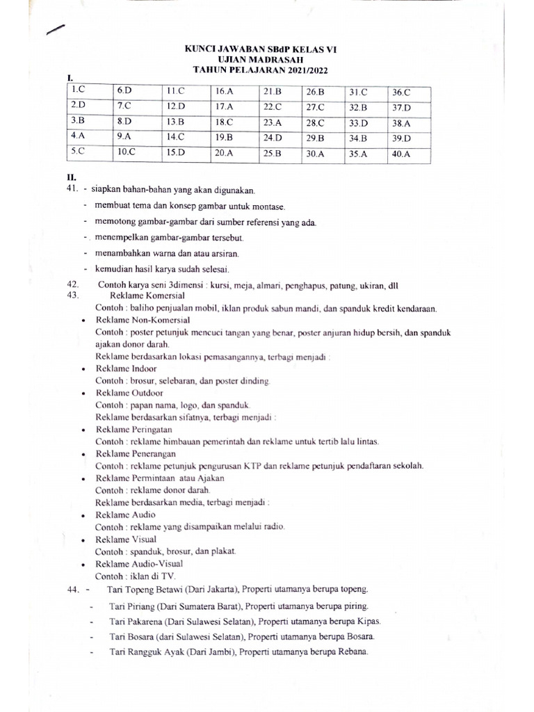 Kunci Jawaban SBDP | PDF