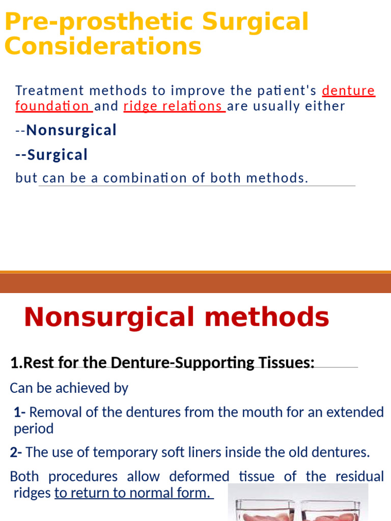 Pre-Prosthetic Surgical Techniques Guide | PDF | Medical Specialties ...