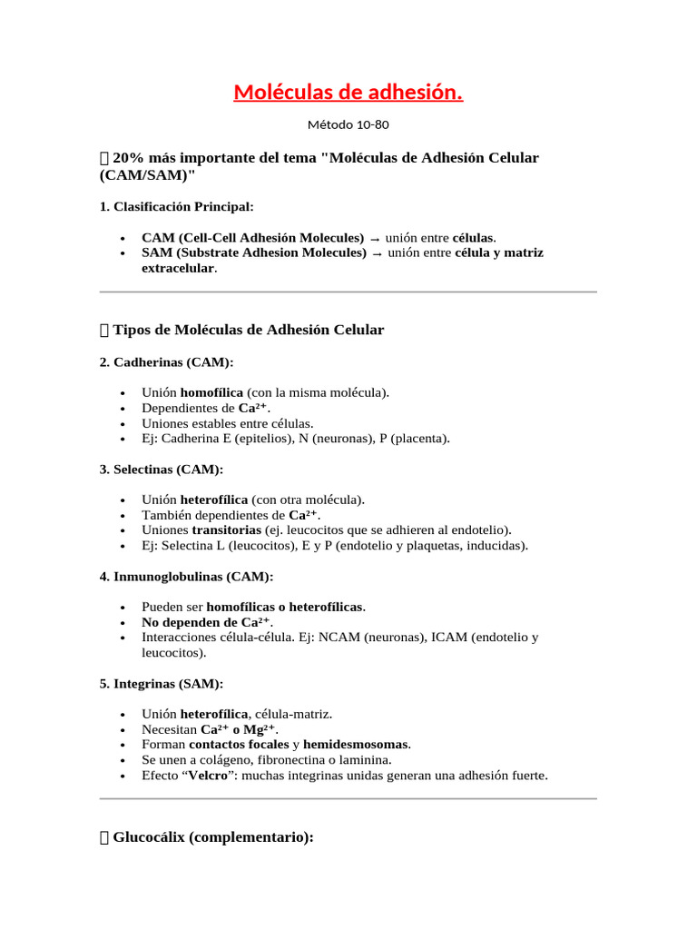 Moléculas de Adhesión | PDF