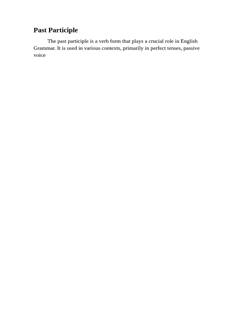 Past Participle | PDF