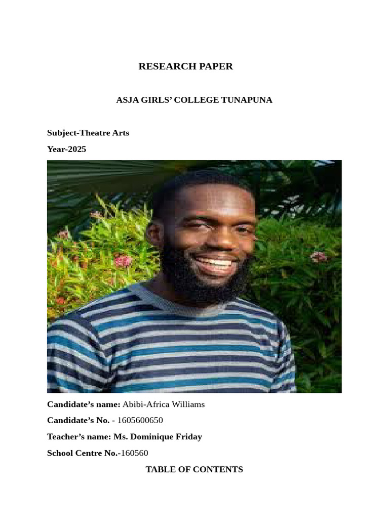 Research Paper drama Sba | PDF | Poetry | Spoken Word