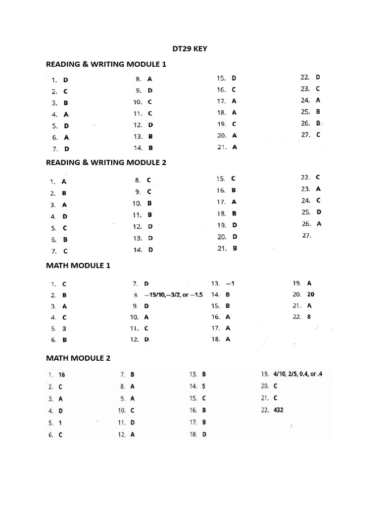 DT29 Key | PDF
