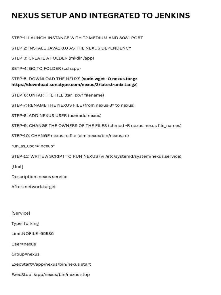 Nexus Setup and Integrated With Jenkins | PDF | Software Repository ...