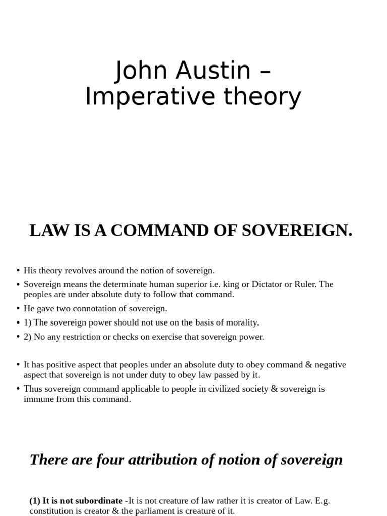 Austin's Command Theory of Law | PDF | Sovereignty | Jurisprudence