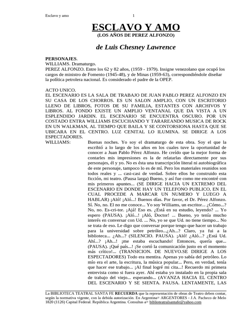 Chesney Lawrence, Luis.-Esclavo y Amo | PDF | OPEP | Venezuela