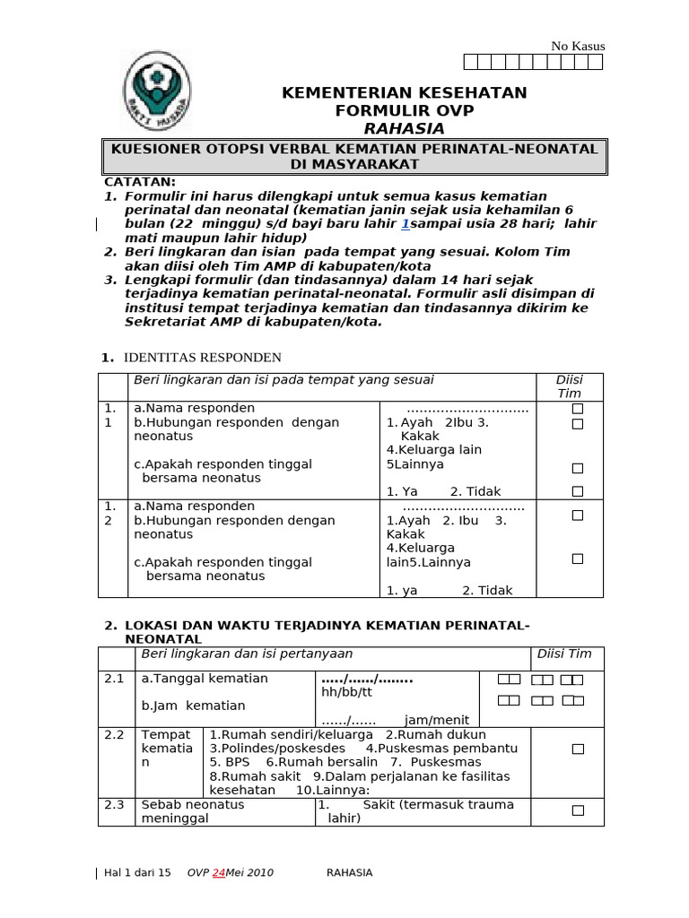 Formulir OVP (Revisi 20100524) | PDF