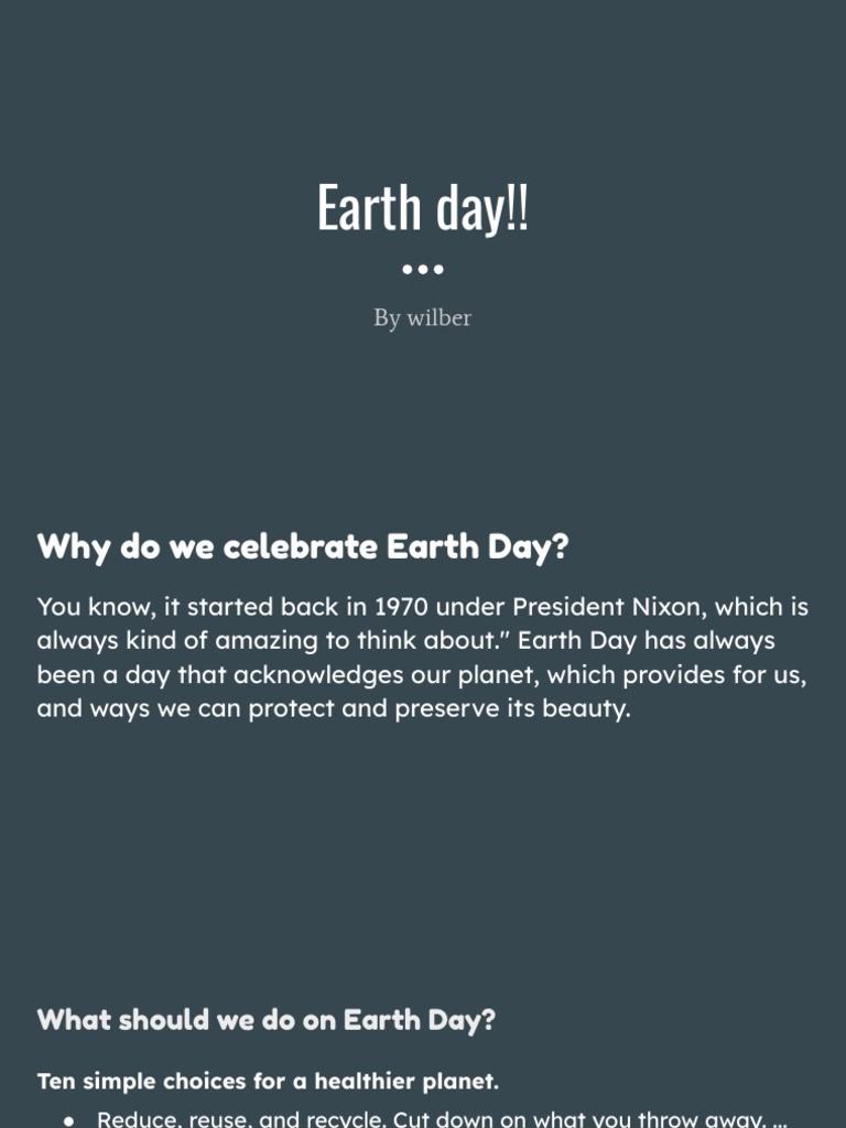 Wilber's Earth Day | PDF