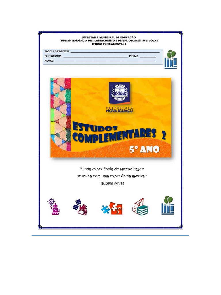 Baixe em PDF Atividades Complementares 5 Ano | PDF