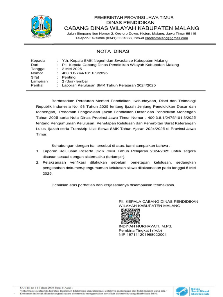 Notdin DKN SMK 2025 - Sign | PDF