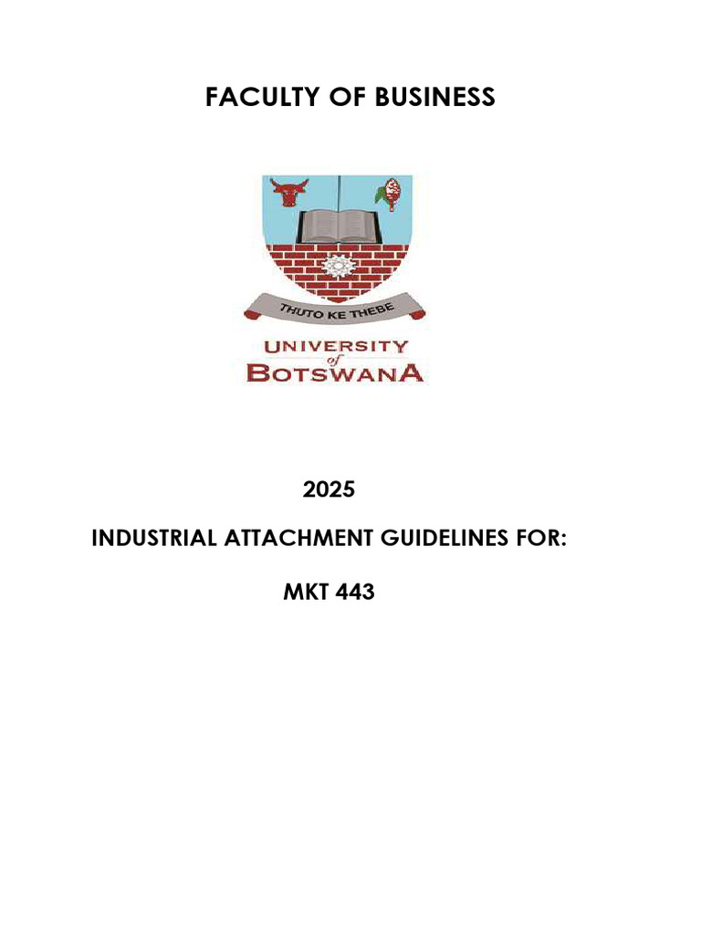 Industrial Attachment Guidelines For Marketing MKT443 2025 | PDF ...