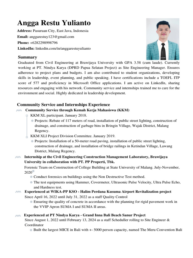 CV Angga Restu Yulianto Updated April 2025 | PDF