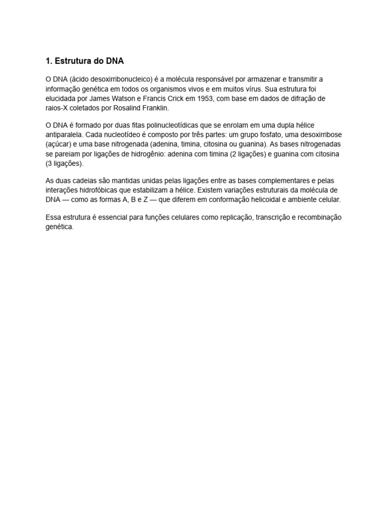 Estrutura Do DNA - Aula | PDF
