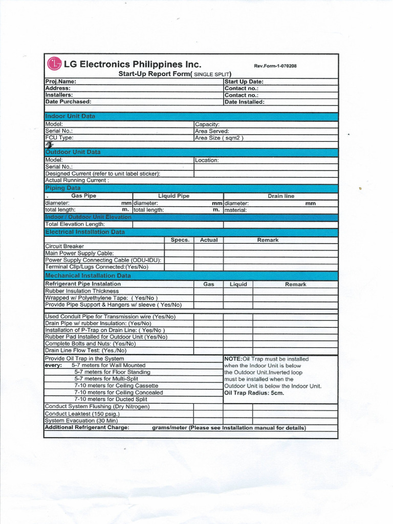 LG START-UP Form | PDF