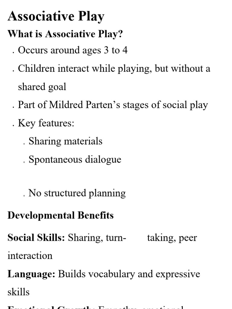 Associative Play (PPT Content) | PDF