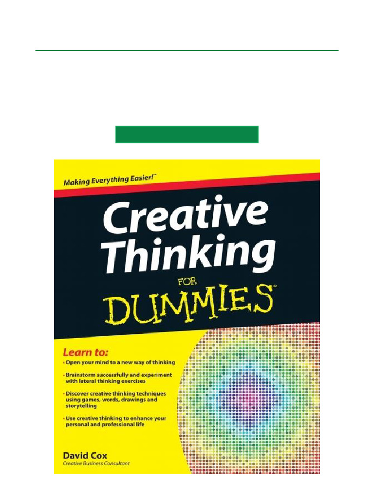 Creative Thinking For Dummies 1st Edition Full Text PDF | PDF | Creativity | Brainstorming