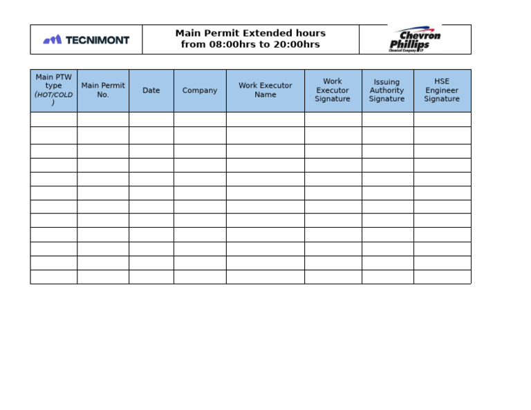 Extended Hours Main Permit Details | PDF