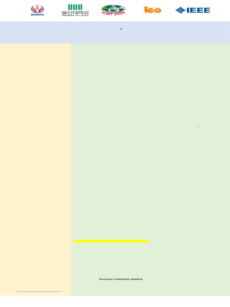 Call For Papers ICMT2025 | PDF | Actuator | Mechatronics