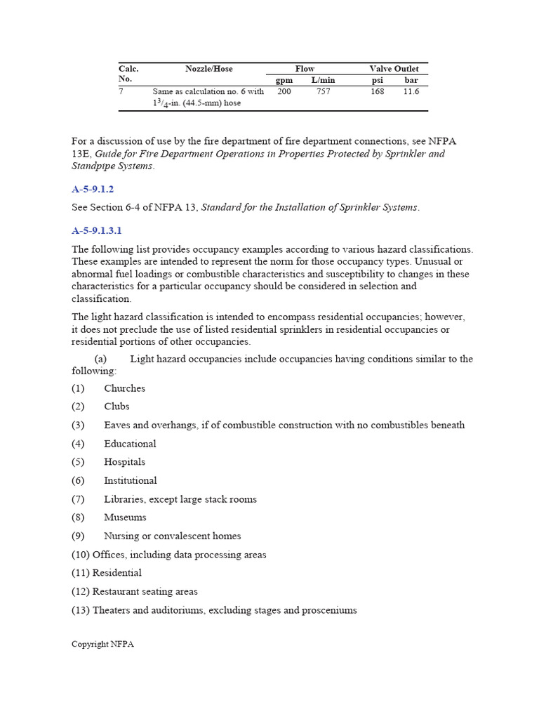 NFPA-Occupancy From Labeaute | PDF | Fire Sprinkler System | Secondary ...