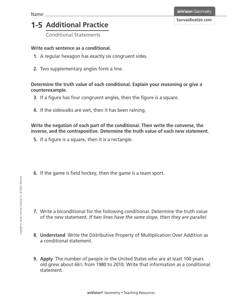 1-5 - Additional Practice PDF | PDF | Geometry | Elementary Geometry