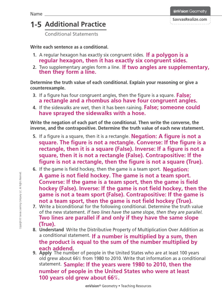 Conditional Statements Practice Guide | PDF | Rectangle | Elementary ...