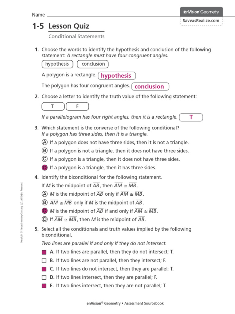 Conditional Statements in Geometry | PDF | Triangle | Rectangle